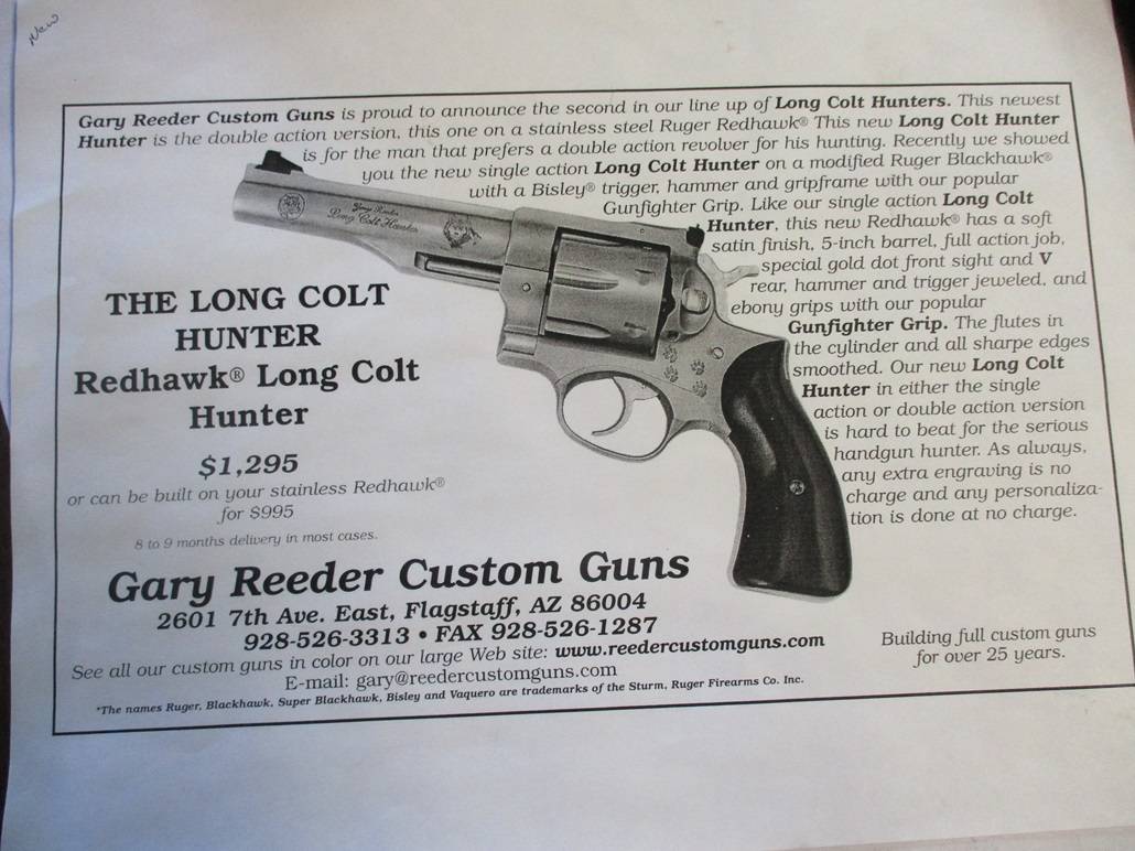 Reeder Custom Guns - Here is your question of the day. This would help ...
